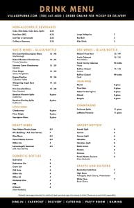 Dinner Menu - Village Pub Italian Restaurant | North Riverside